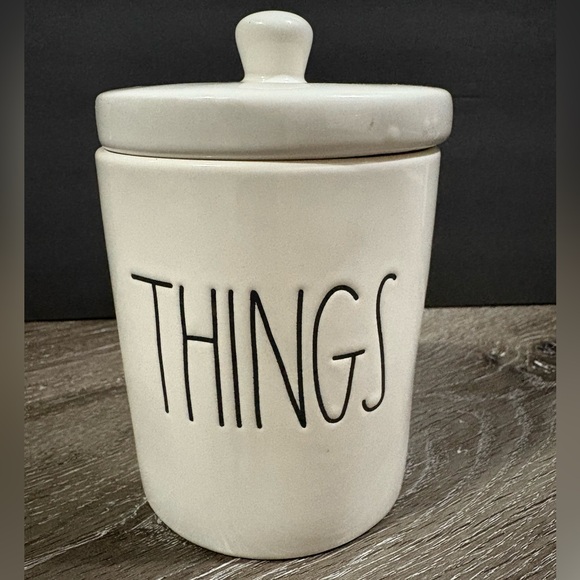 Rae Dunn | Storage & Organization | Rae Dunn Cream W Black Things ...